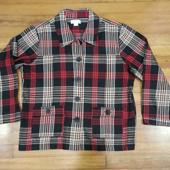 Christopher & Banks | Tops | Boxy Flannel Shirt Jacket | Poshmark